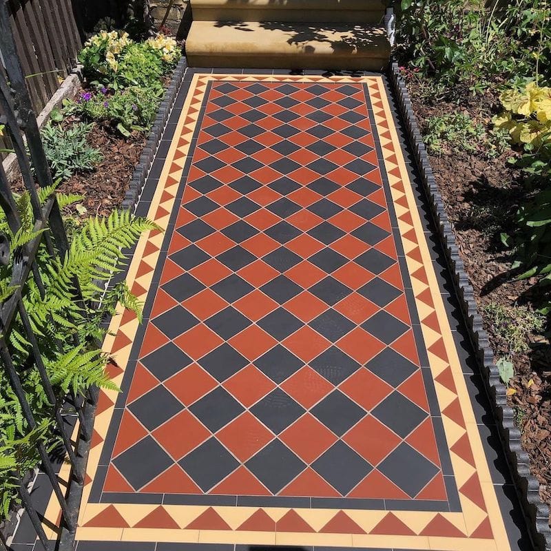 Black And Red Victorian Path Tiles