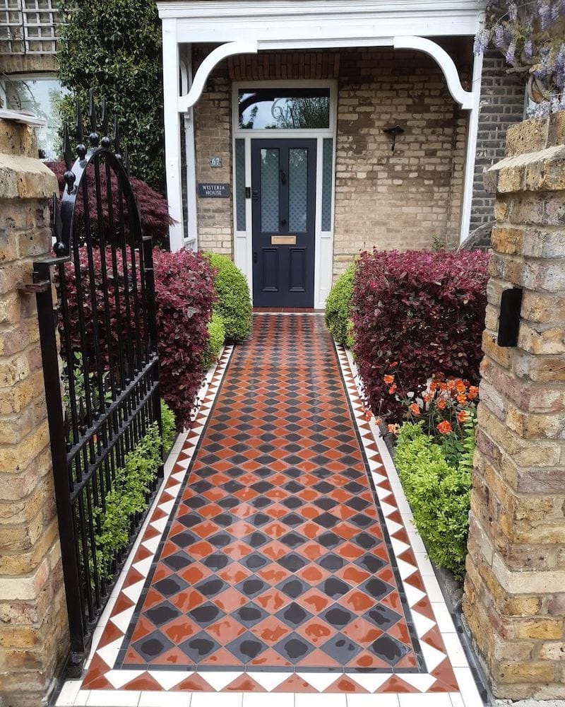 Black And Red Victorian Path Tiles